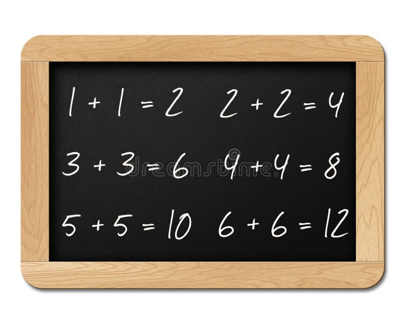 Chalkboard addition stock illustration. Illustration of school - 18687150