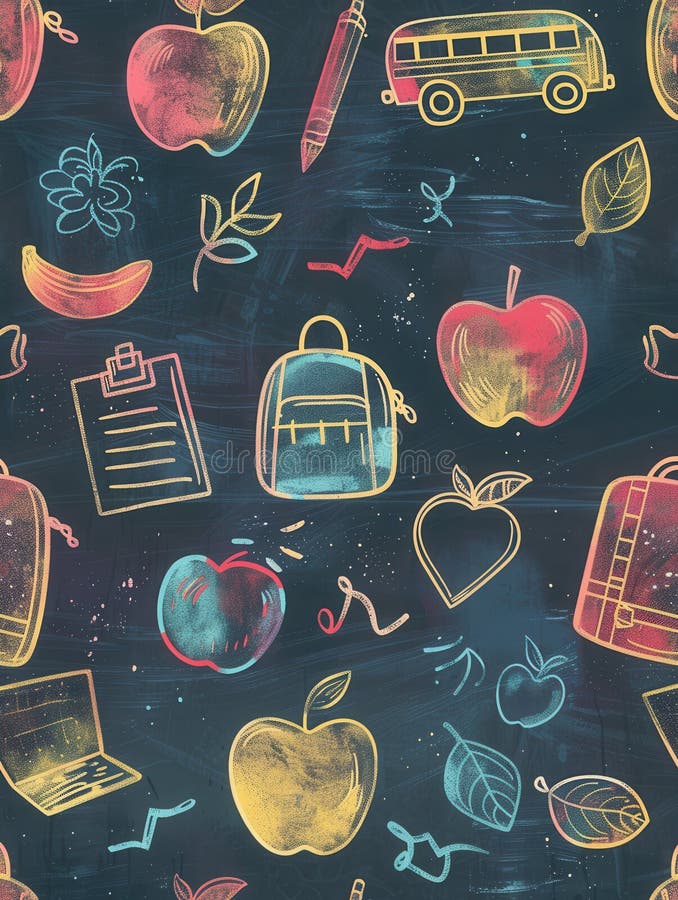 A Chalkboard Adorned with Vibrant Brush Strokes and Detailed Drawings ...