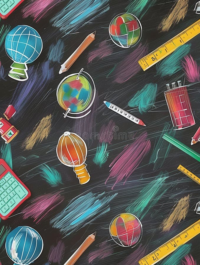 The Chalkboard is Adorned with Vibrant Brush Strokes and Intricate ...