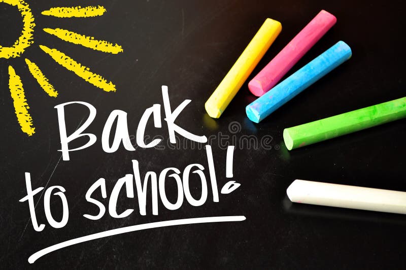 Chalkboard with Back To School Stock Image - Image of back, school ...