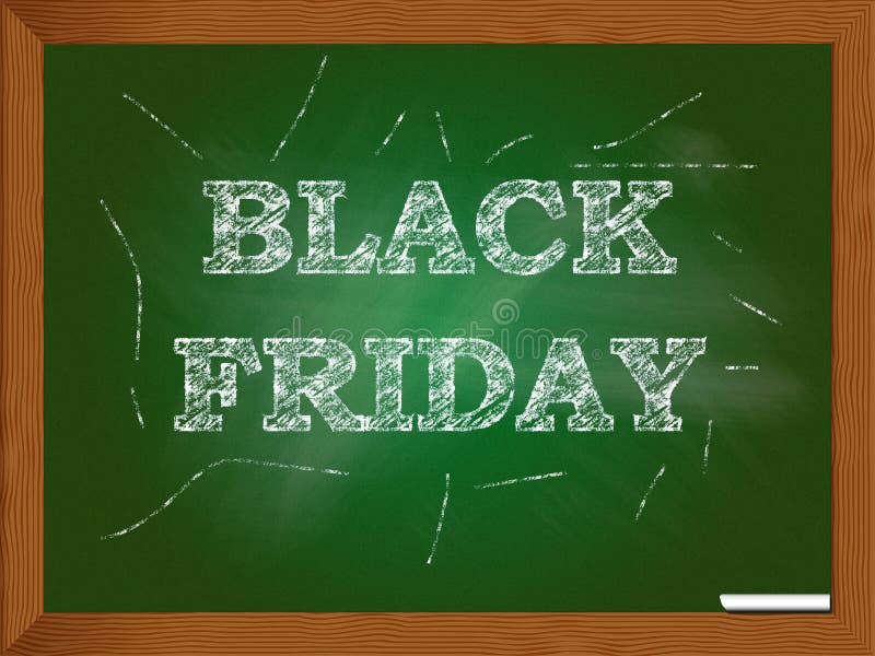 Chalkboard with Black Friday Words Stock Vector - Illustration of ...