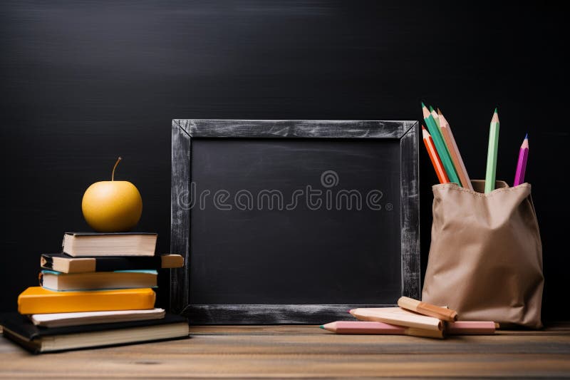 A Chalkboard with a Chalkboard and a Book on it. AI Generation Stock ...