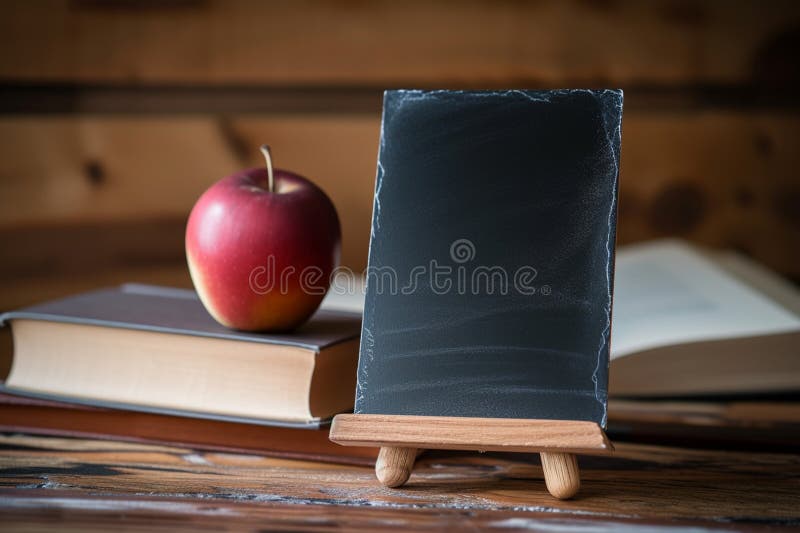 Chalkboard and Books Essential Elements for Back To School Concept ...