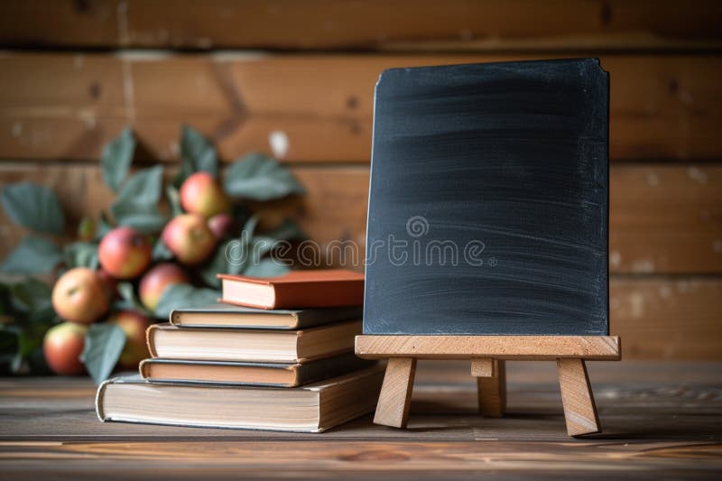 Chalkboard and Books Essential Elements for Back To School Concept ...