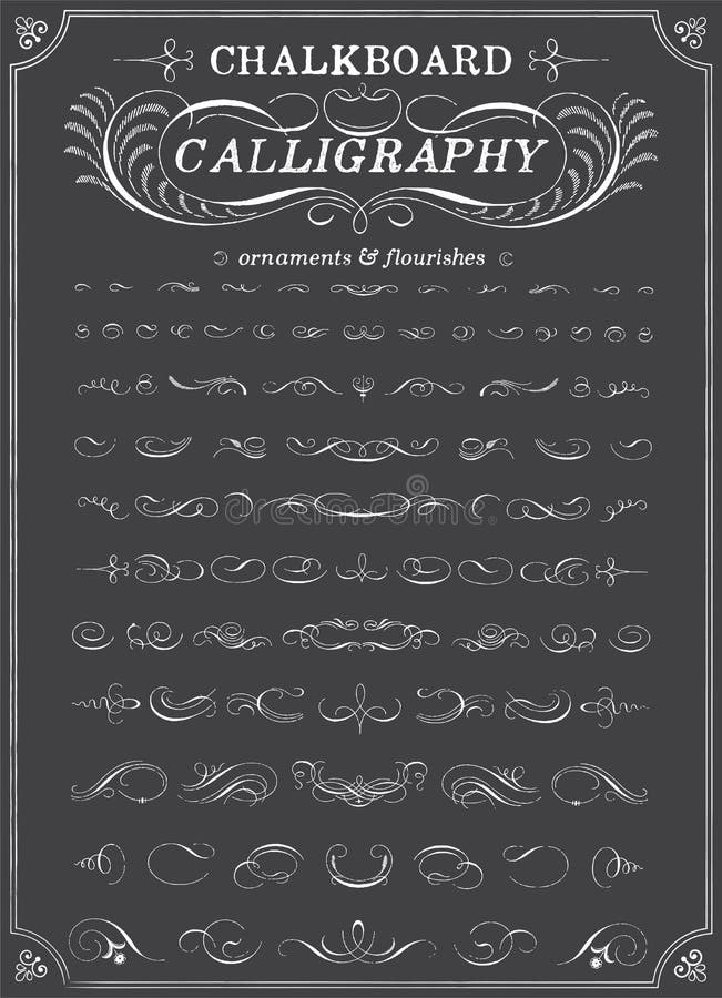 Chalkboard Calligraphy Banners and Labels Stock Vector - Illustration ...