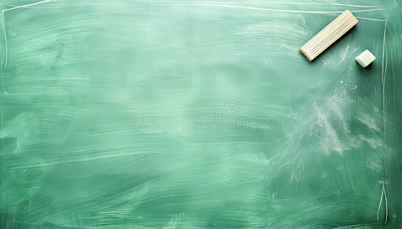 A Chalkboard with a Chalk Stick and a Cube on it Stock Photo - Image of ...