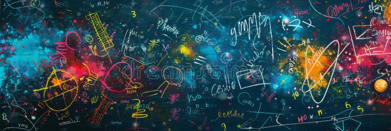 Chalkboard Chaos: a Colorful, Messy Chalkboard Background with ...