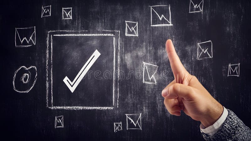Chalkboard Checklist Concept Image- Hand Pointing Stock Photo Stock ...
