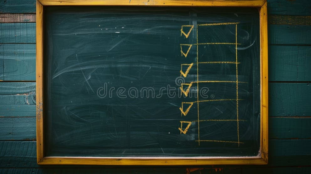 The Chalkboard Checklist. AI Generated Stock Image - Image of routine ...