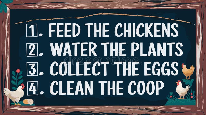 A Chalkboard Checklist with a Rustic and Educational Vibe. Stock Vector ...