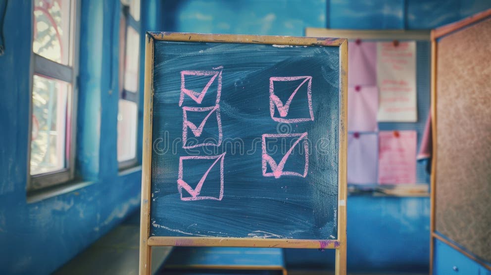 The Classroom Chalkboard Checklist. AI Generated Stock Image - Image of ...