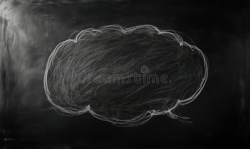 Chalkboard Cloud Sketch, Abstract Thought Bubble, Empty Space for Ideas ...