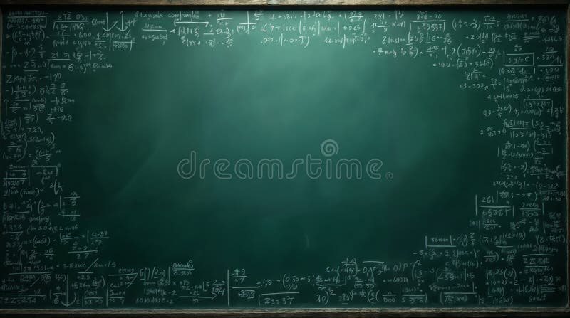 Chalkboard with Complex Mathematical Equations Stock Illustration ...