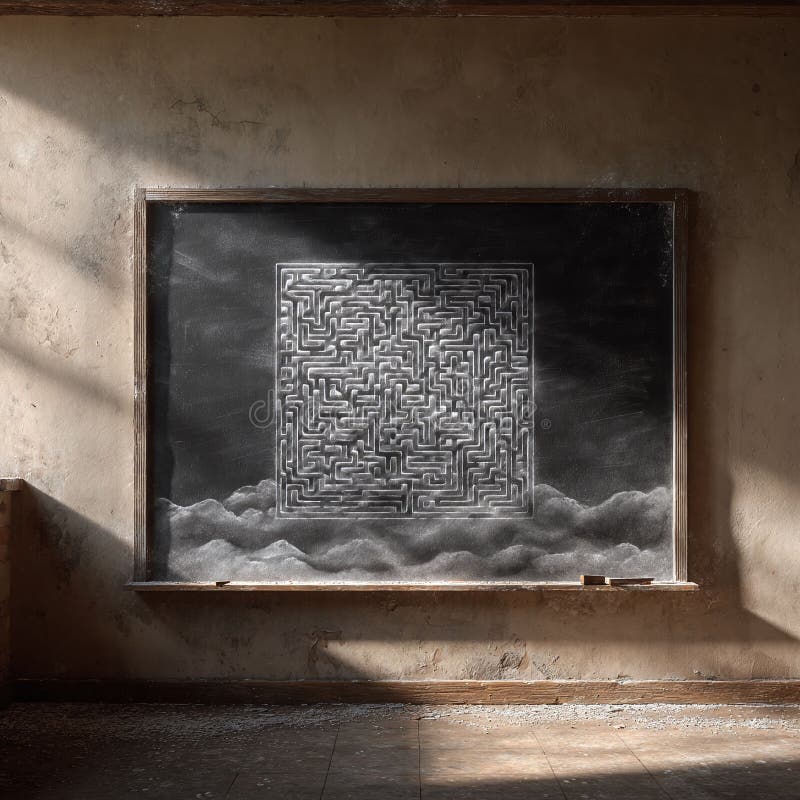A Chalkboard with a Complex Maze Drawing Represents Challenge ...