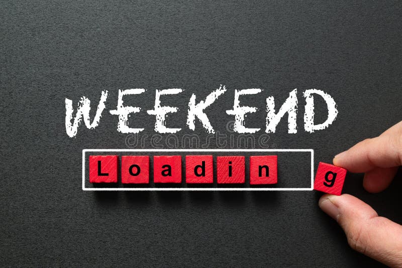 Chalkboard with a Concept of Weekend Loading Bar Stock Image - Image of ...