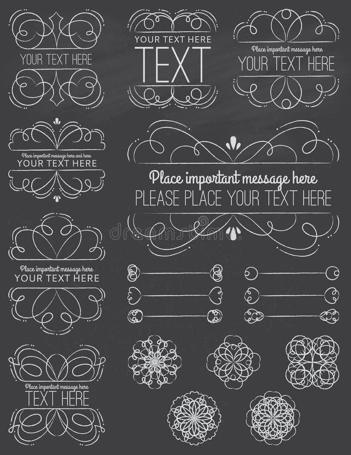 Chalkboard Curvy Frames & Design Elements Stock Illustration ...