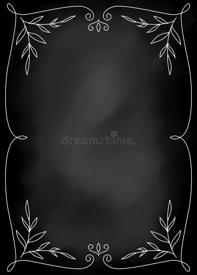 Chalkboard Decorative Floral Frame Stock Vector - Illustration of ...