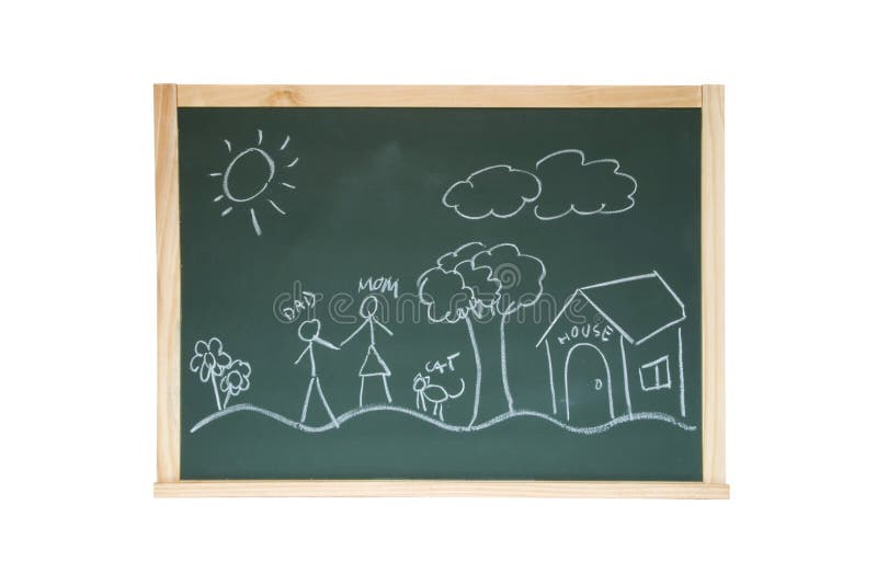 Chalkboard with draw stock photo. Image of blackboard - 32938020