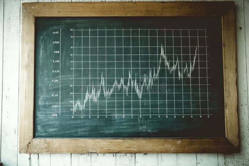 Generative Ai, Chalkboard Draw Financial Graphs, Economic Growth, in ...
