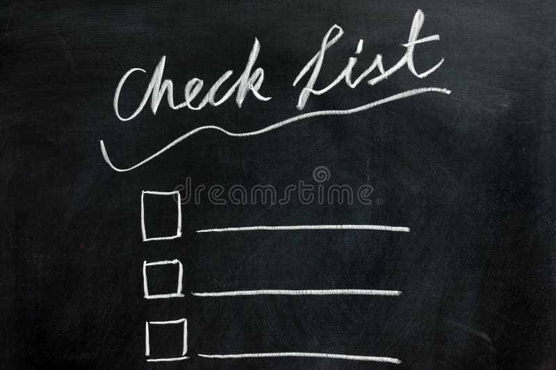 Chalkboard Recommendation Checklist Stock Photo - Image of chalk ...