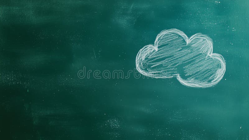 Chalkboard Drawing of a Cloud Stock Illustration - Illustration of ...