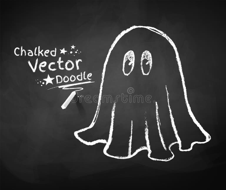 Chalkboard Drawing of Ghost Stock Vector - Illustration of night ...