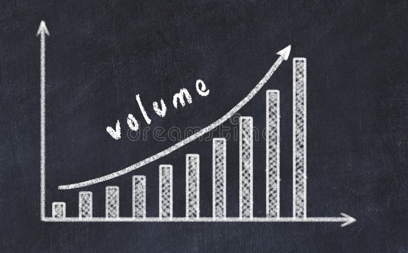 Chalkboard Drawing of Increasing Business Graph with Up Arrow and ...