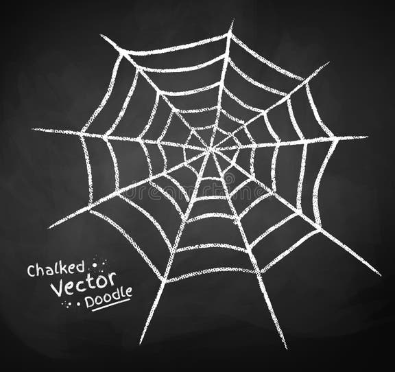 Chalkboard Drawing of Spider Web Stock Vector - Illustration of ...