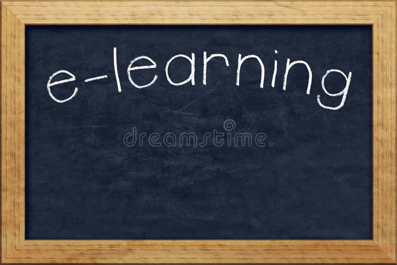 Chalkboard e-learning stock illustration. Illustration of chalkboard ...