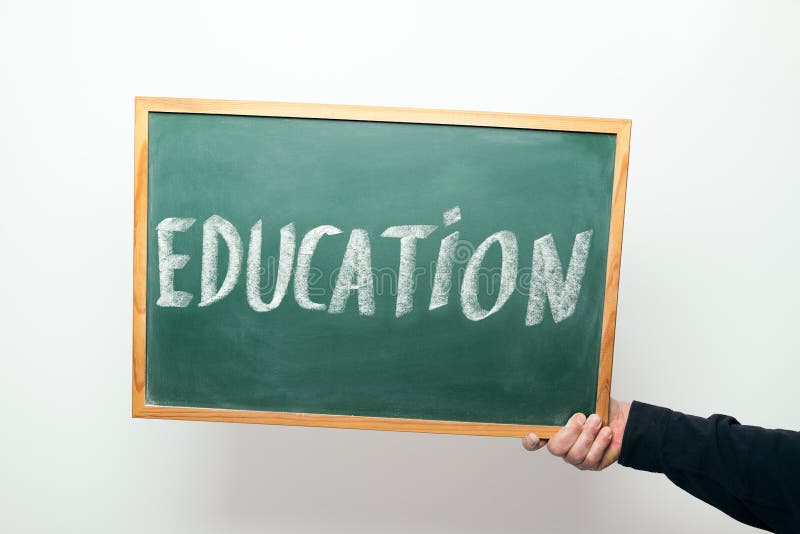 Chalkboard with EDUCATION Handwritten in Chalk Stock Photo - Image of ...