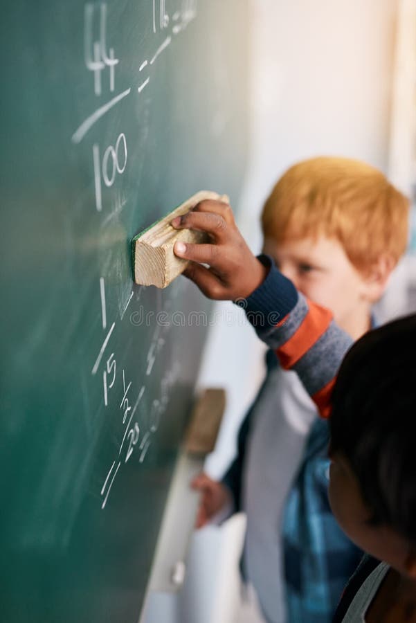 Chalkboard, Education and Kids in Maths Class at School for Child ...