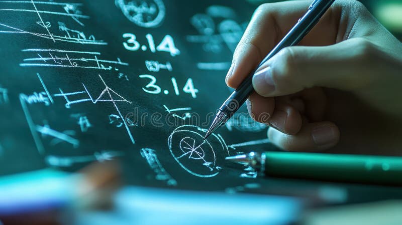 Chalkboard Equations Capture Student S Focus during Math Lesson on a ...