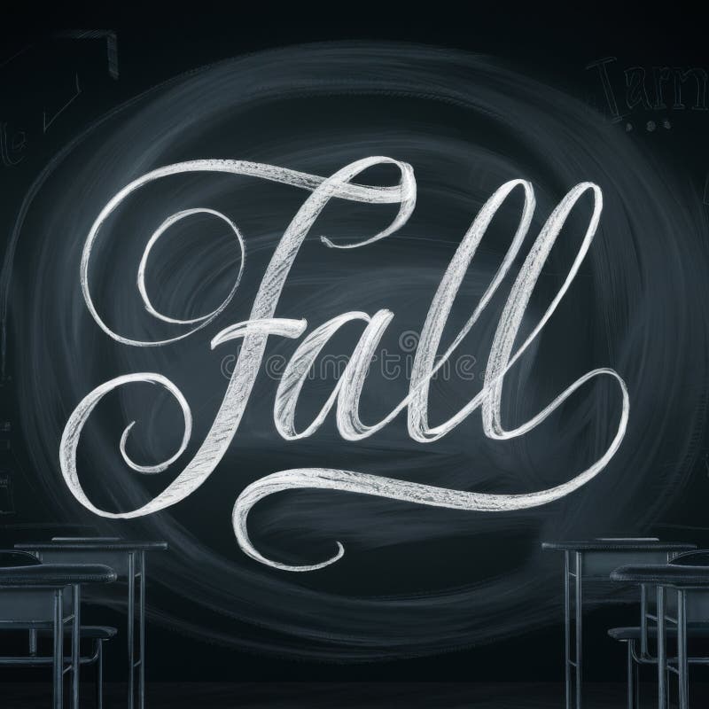 Chalkboard Fall Typography Art - Decorative Seasonal Handwritten Text ...