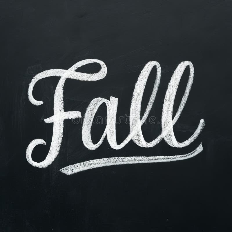 Chalkboard Fall Typography Art Decorative Seasonal Handwritten Text ...