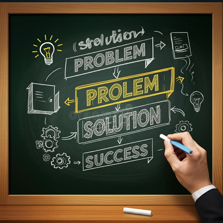 A Chalkboard Features a Process Diagram with Hand-drawn Elements. it ...