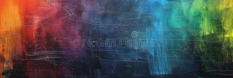 A Chalkboard Filled with Bright Spirals and Abstract Shapes Showcases ...