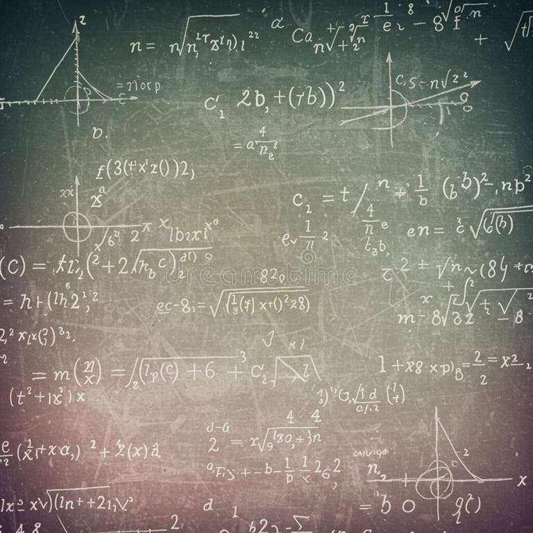A Chalkboard Filled with Complex Mathematical Equations and Graphs ...