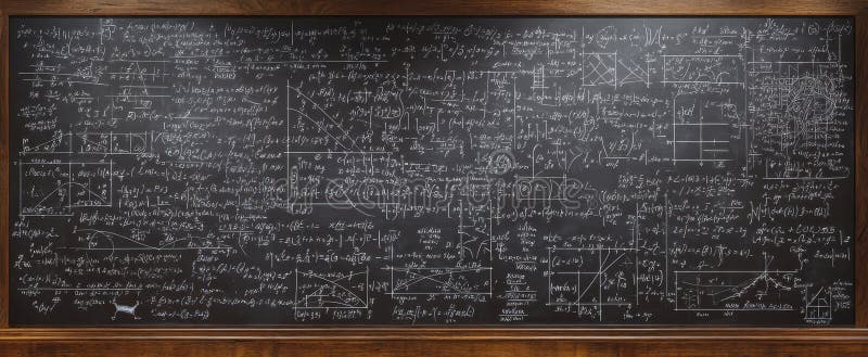 Chalkboard Filled Complex Mathematical Equations Scientific Diagrams ...