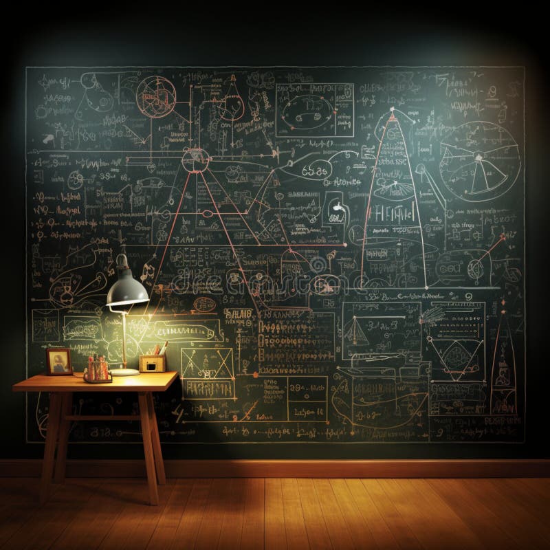 Chalkboard Filled with Math Formulas, Part of a 3D School Concept Stock ...