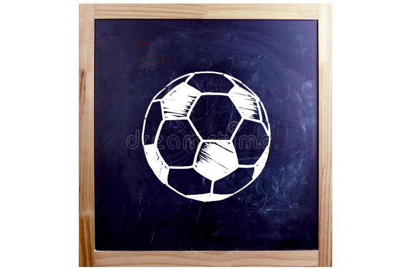 A Chalkboard with a Football Drawn Stock Image - Image of reminder ...
