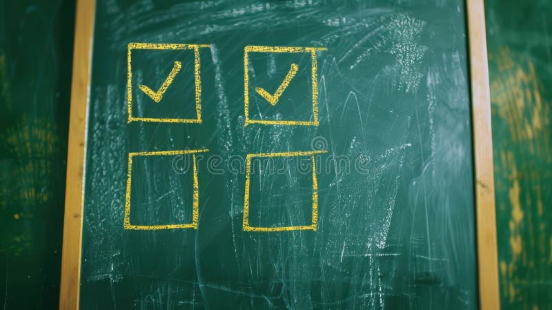 The Chalkboard Checklist. AI Generated Stock Photo - Image of school ...