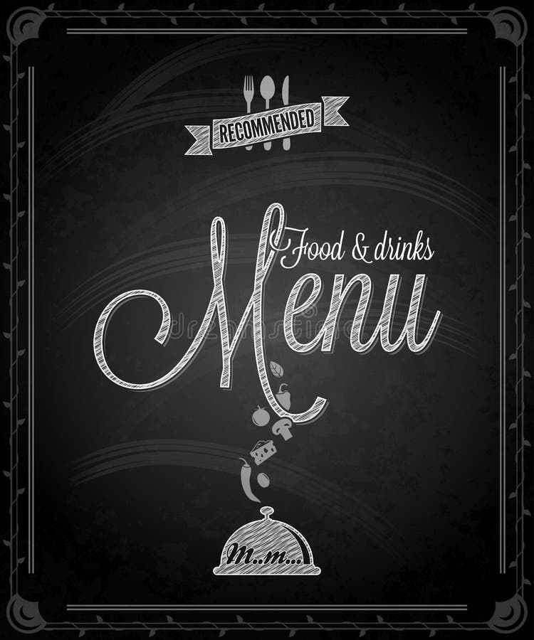 Menu Chalk board stock vector. Illustration of delicious - 40200701