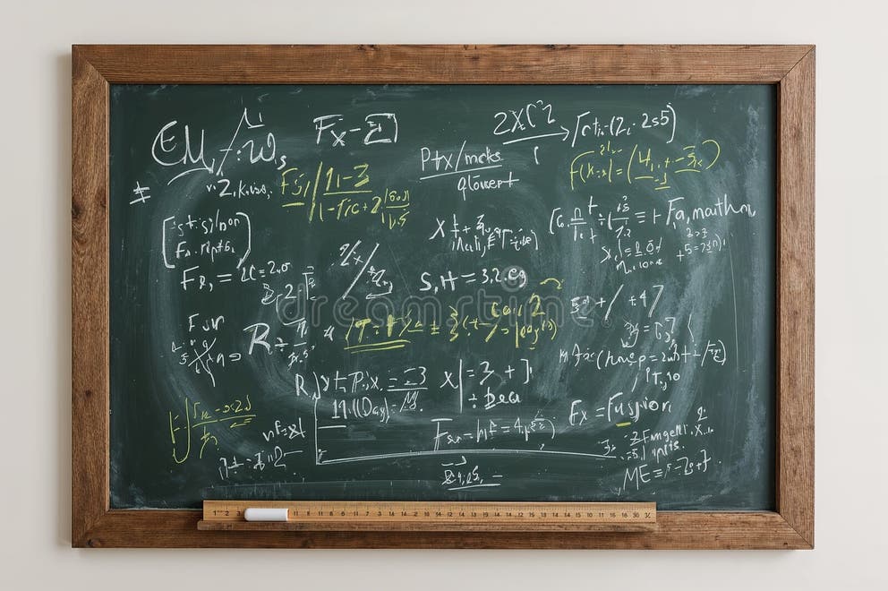 Chalkboard Full of Mathematical Equations and Formulas Stock ...