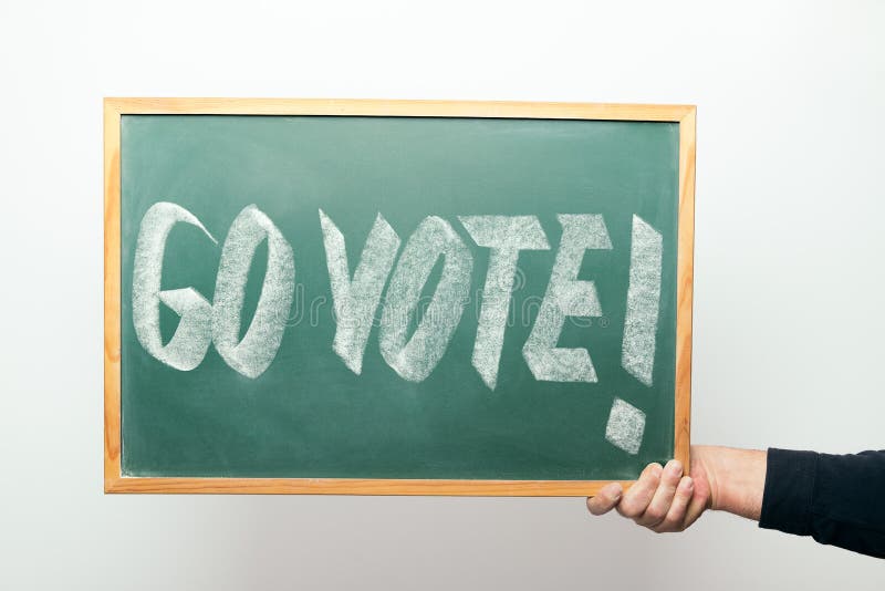 Chalkboard with GO VOTE Handwritten in Chalk Stock Image - Image of ...