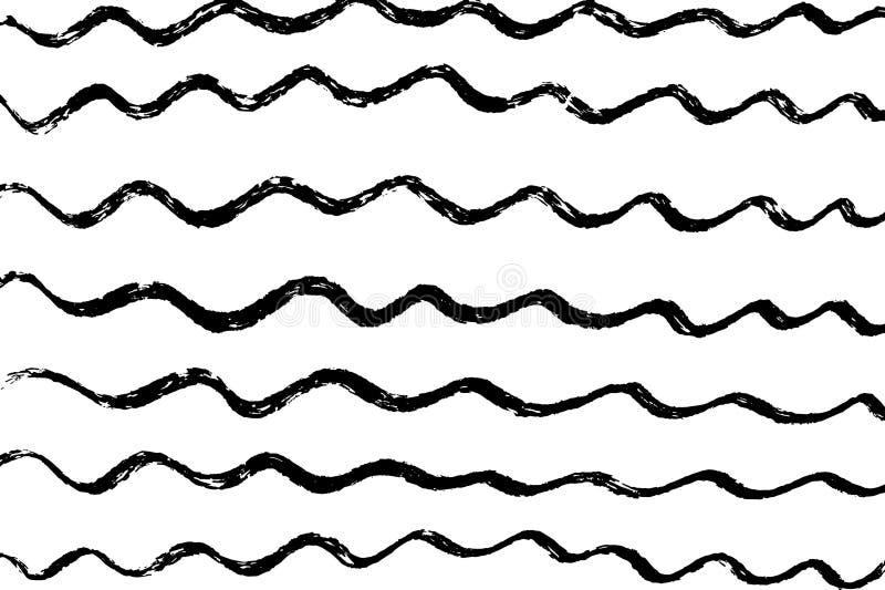 Chalkboard Illustration with Chalk Waving Pattern Doodle. Hand Drawn ...