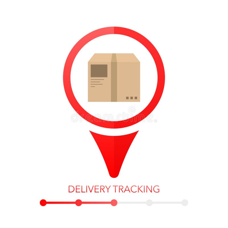 Chalkboard Illustration with Delivery Tracking Pinpoint. Location Icon ...