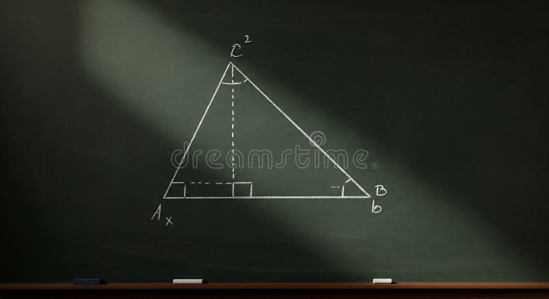Chalkboard Illustration of Pythagorean Theorem with Directional Light ...