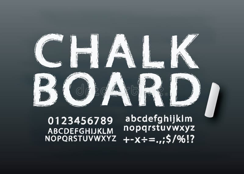 Chalkboard Lettering Font Vector Stock Vector - Illustration of ...