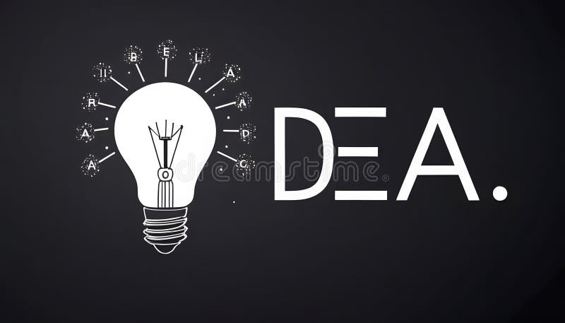 Blackboard Light Bulb Idea Concept Stock Illustration - Illustration of ...
