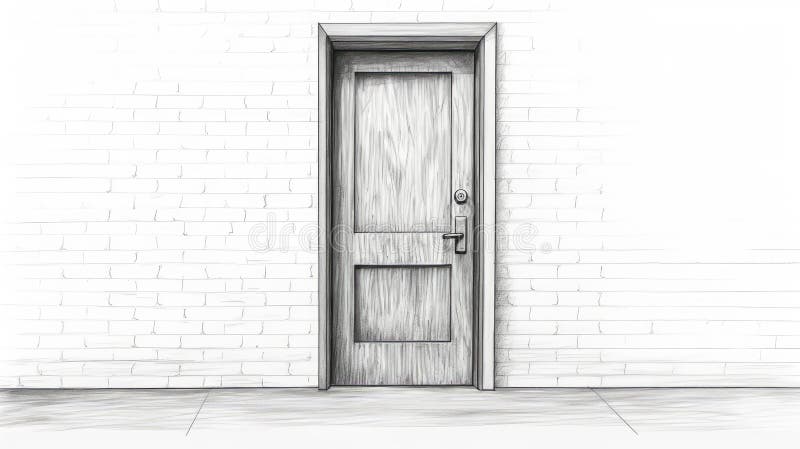 Chalkboard Line Drawing Door Stock Illustration - Illustration of sharp ...